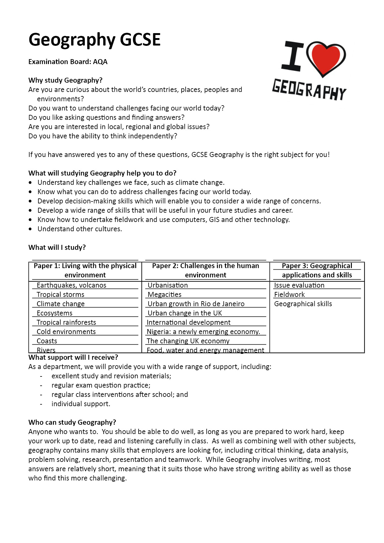 Key Stage 4 - St Saviour's & St Olave's School